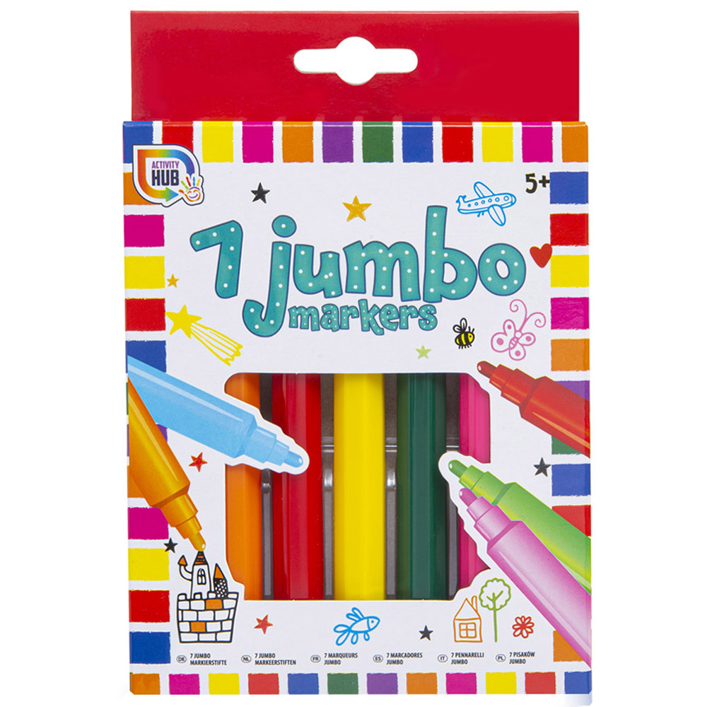 Grafix Jumbo Coloured Marker Pens 7 Pack | Wilko