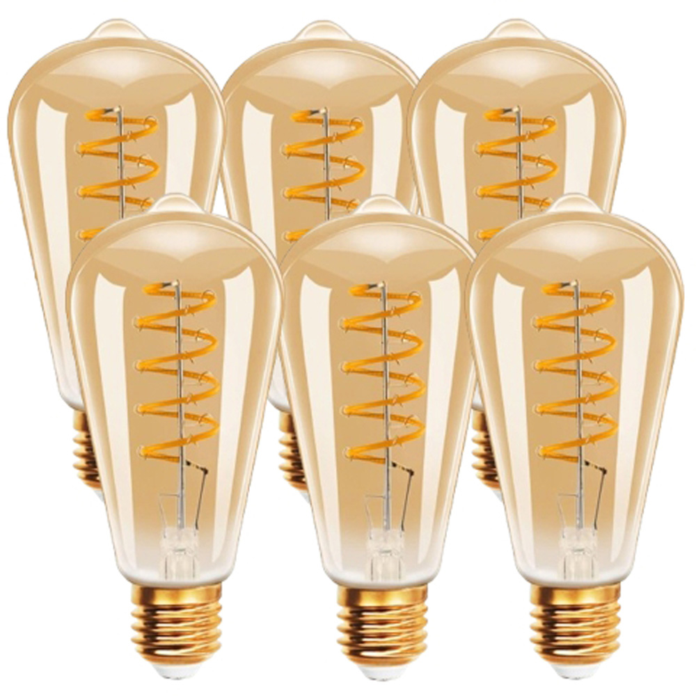 ExtraStar 6 Pack 4W LED Spiral Filament Light Bulb | Wilko