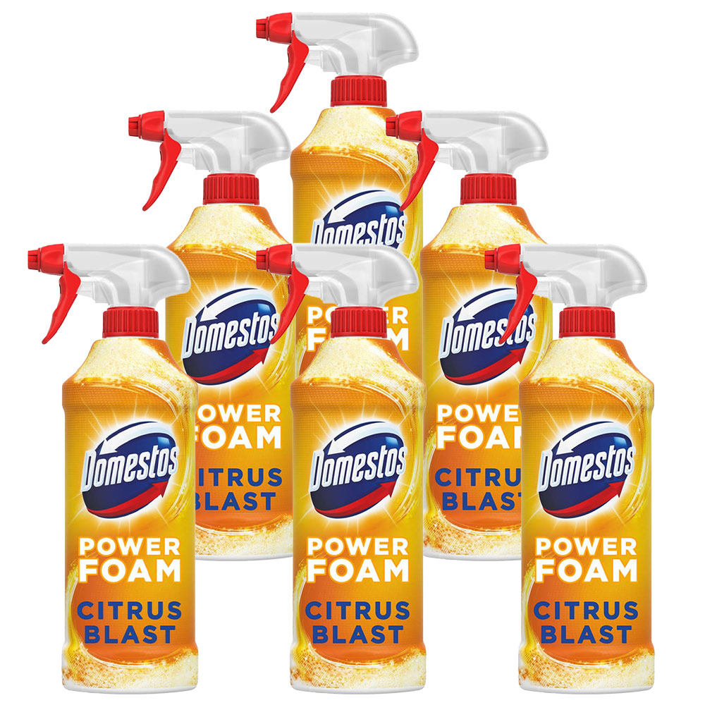 Domestos Power Foam Citrus Blast Toilet and Bathroom Cleaner Case of 6 ...