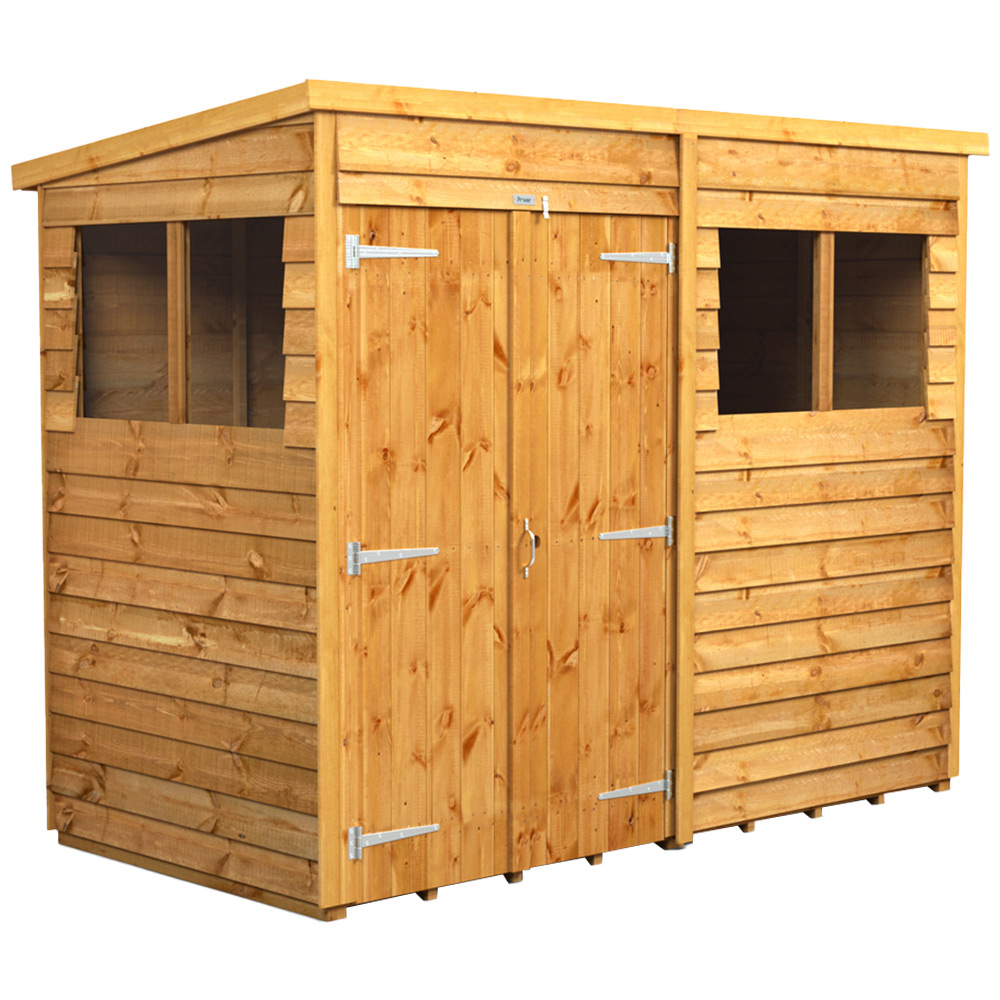 Power 8 x 4ft Overlap Pent Double Door Shed | Wilko