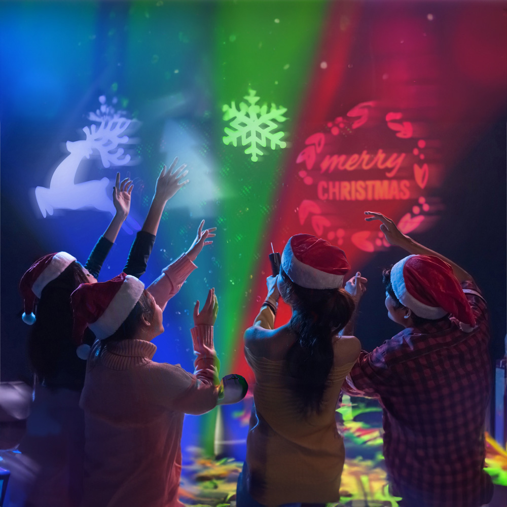 St Helens Black Outdoor Christmas LED Projector with 4 Slides | Wilko