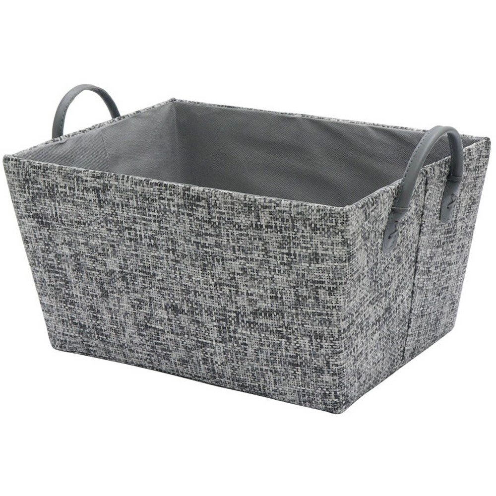 JVL Urban Rectangular Paper Storage Basket with PU Handles | Wilko