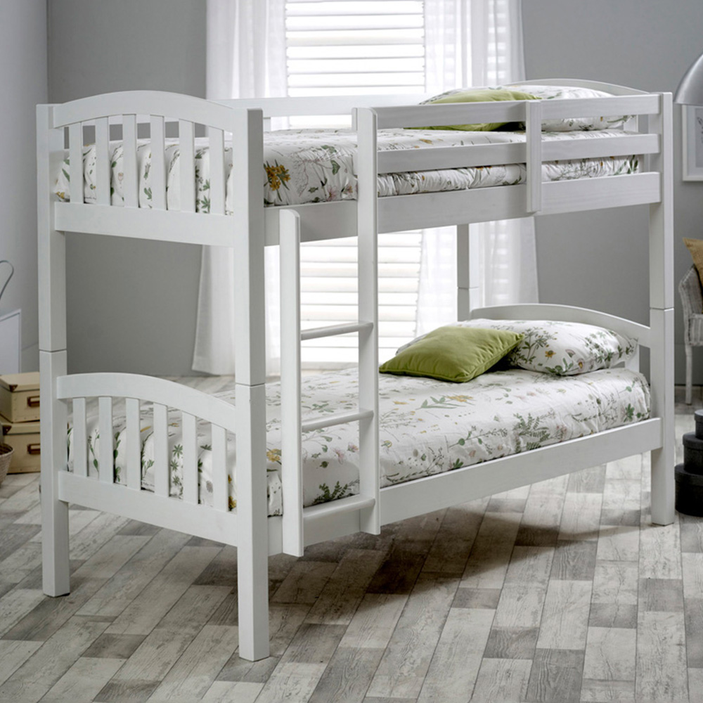 Mya White Bunk Bed with Spring Mattresses | Wilko