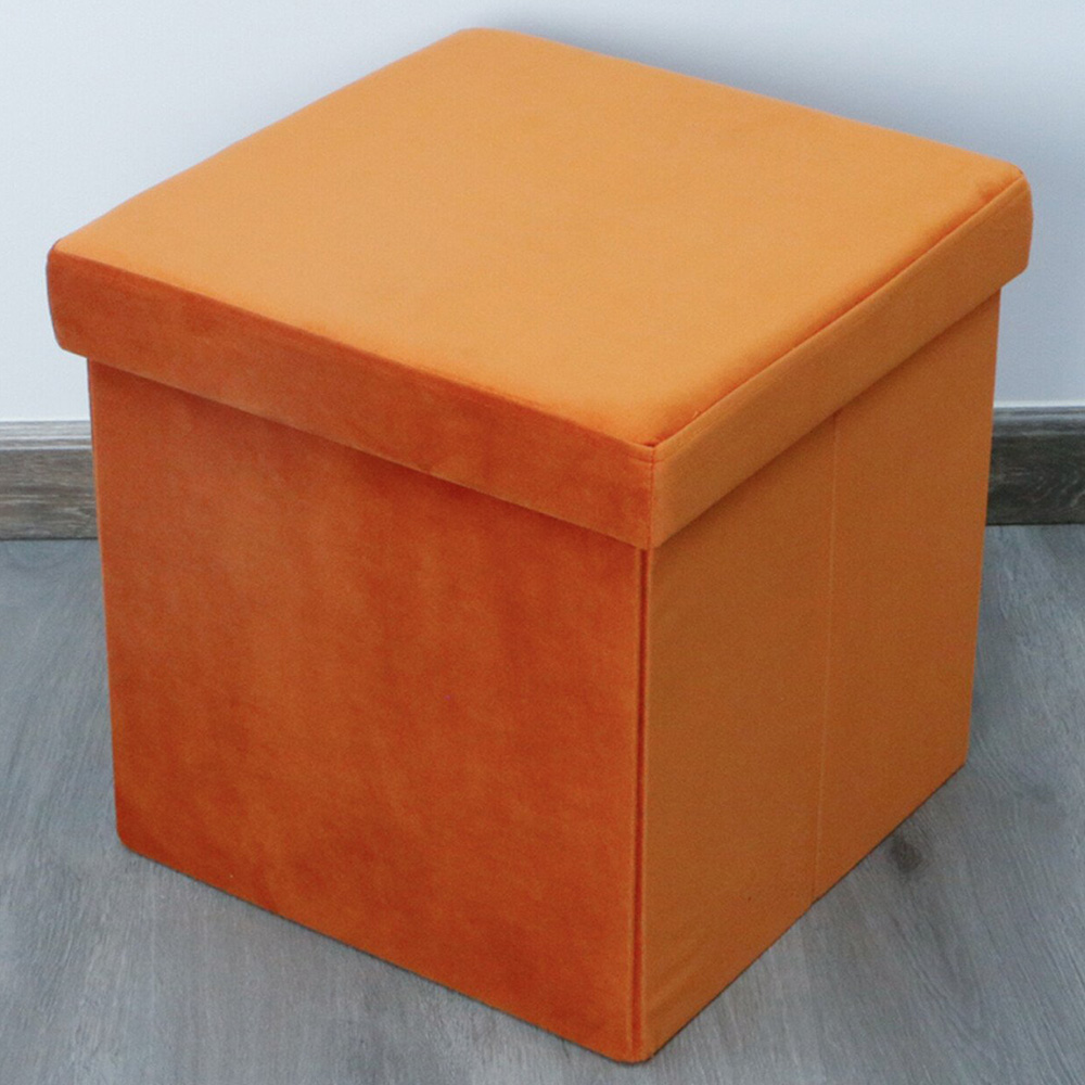 Seville Orange Velvet Storage Box | Wilko