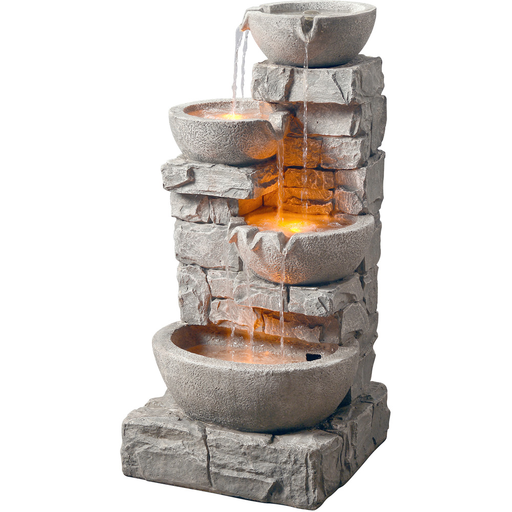 Teamson Home Peaktop Outdoor Stacked Stone Fountain | Wilko