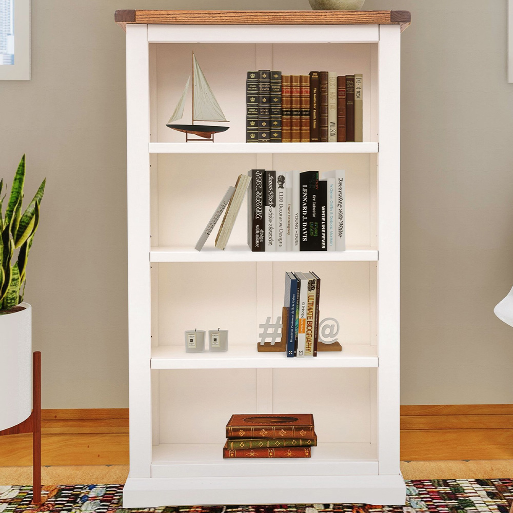 Cosenza 4 Shelf Off White Bookcase | Wilko