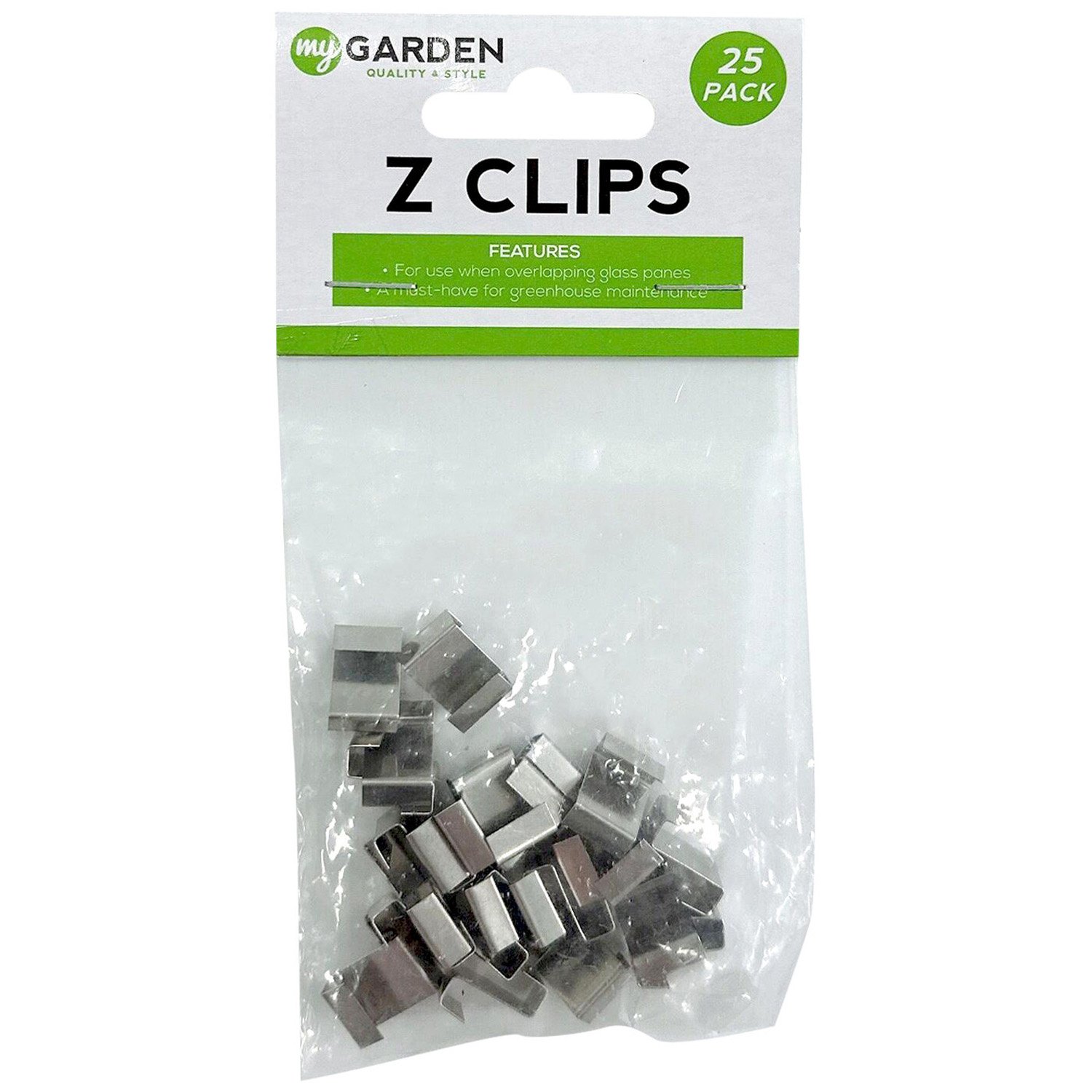 25 Pack of Wilko Silver Z Clips for Garden Use