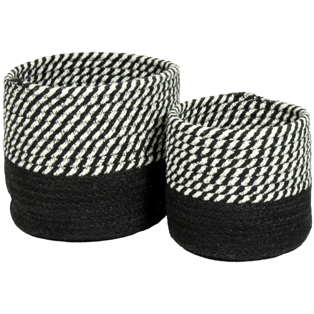 Barnes Black Jute Storage Basket Set of 2 | Wilko