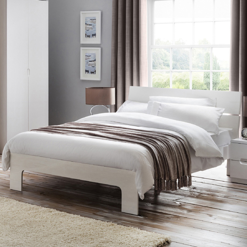Julian Bowen Manhattan King Size White MDF Bed Frame | Wilko