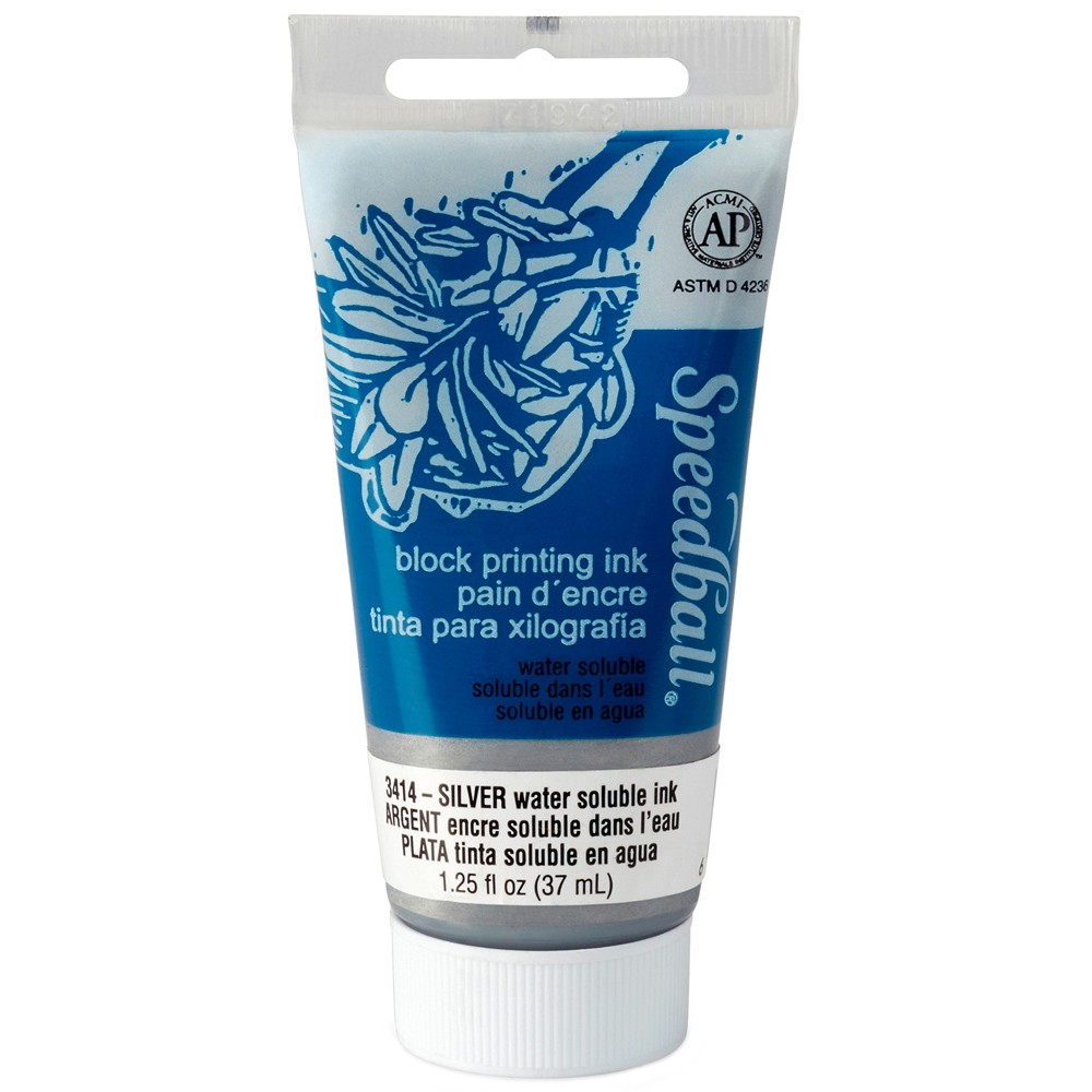 Speedball Silver Water Soluble Block Ink 37ml | Wilko