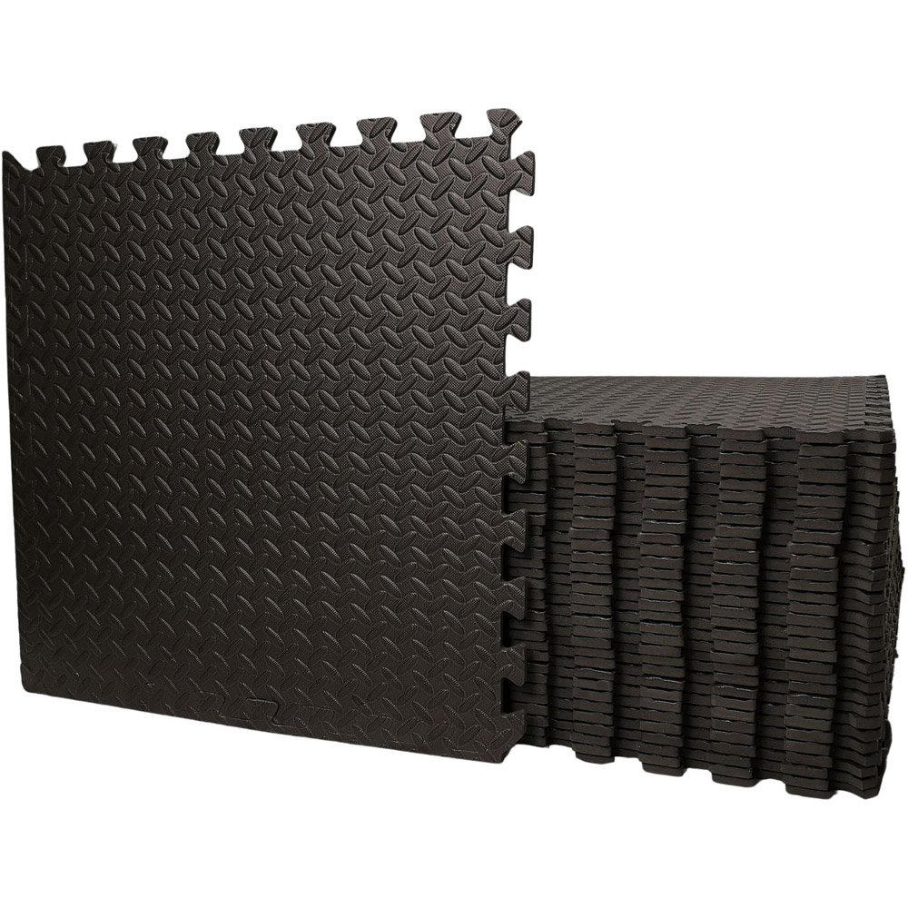 Samuel Alexander 8 Piece Black EVA Foam Protective Floor Mats 60 x 60cm ...