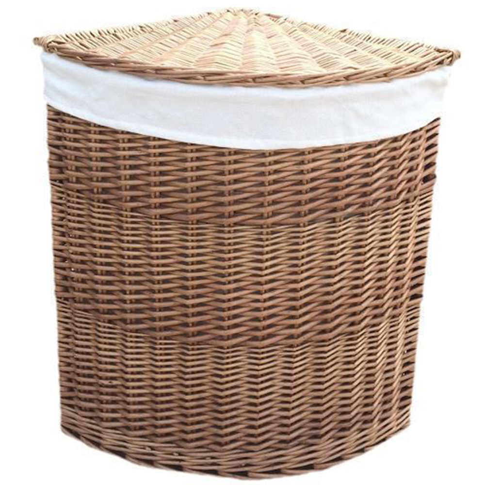 Red Hamper Large Light Steamed Corner Laundry Basket | Wilko
