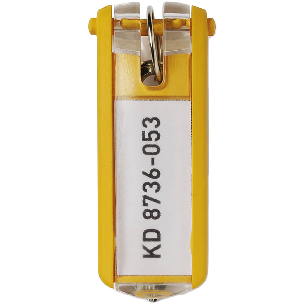 Durable Yellow Key Clip Organisational Label Hooks 6 Pack | Wilko