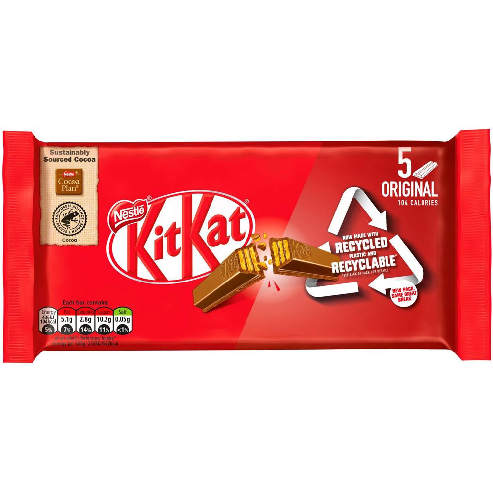 Nestle Kit Kat 2 Finger Original 5 Pack | Wilko