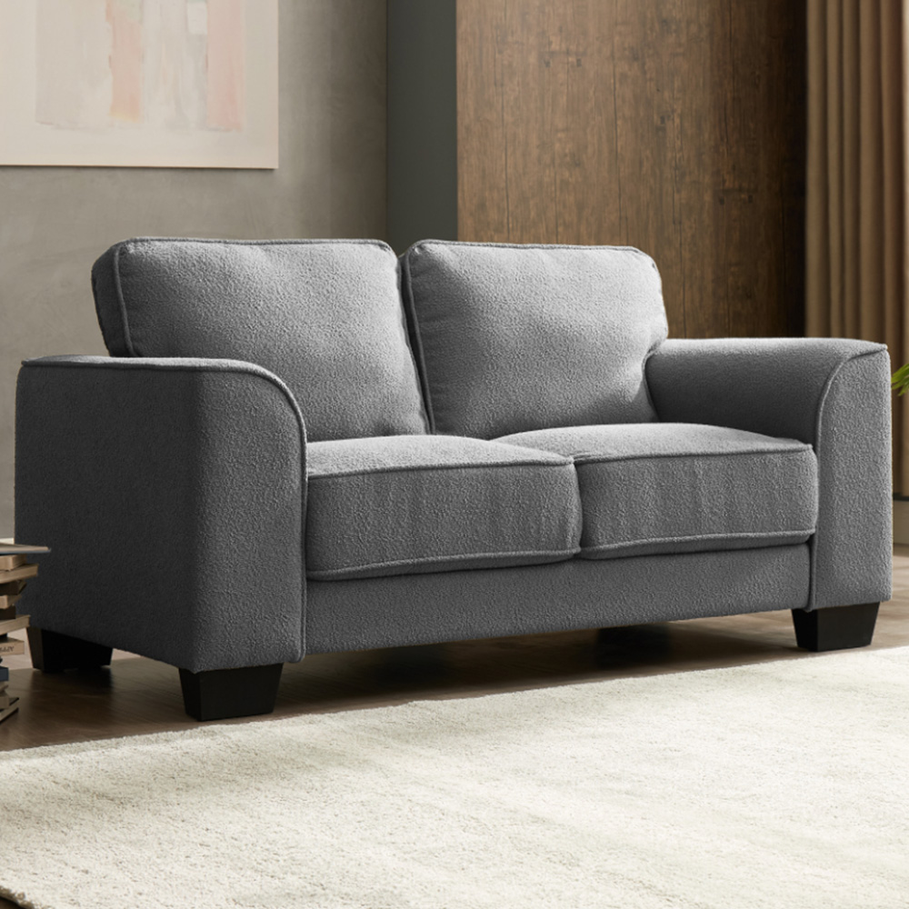 Home Detail Jada 2 Seater Dark Grey Boucle Sofa | Wilko