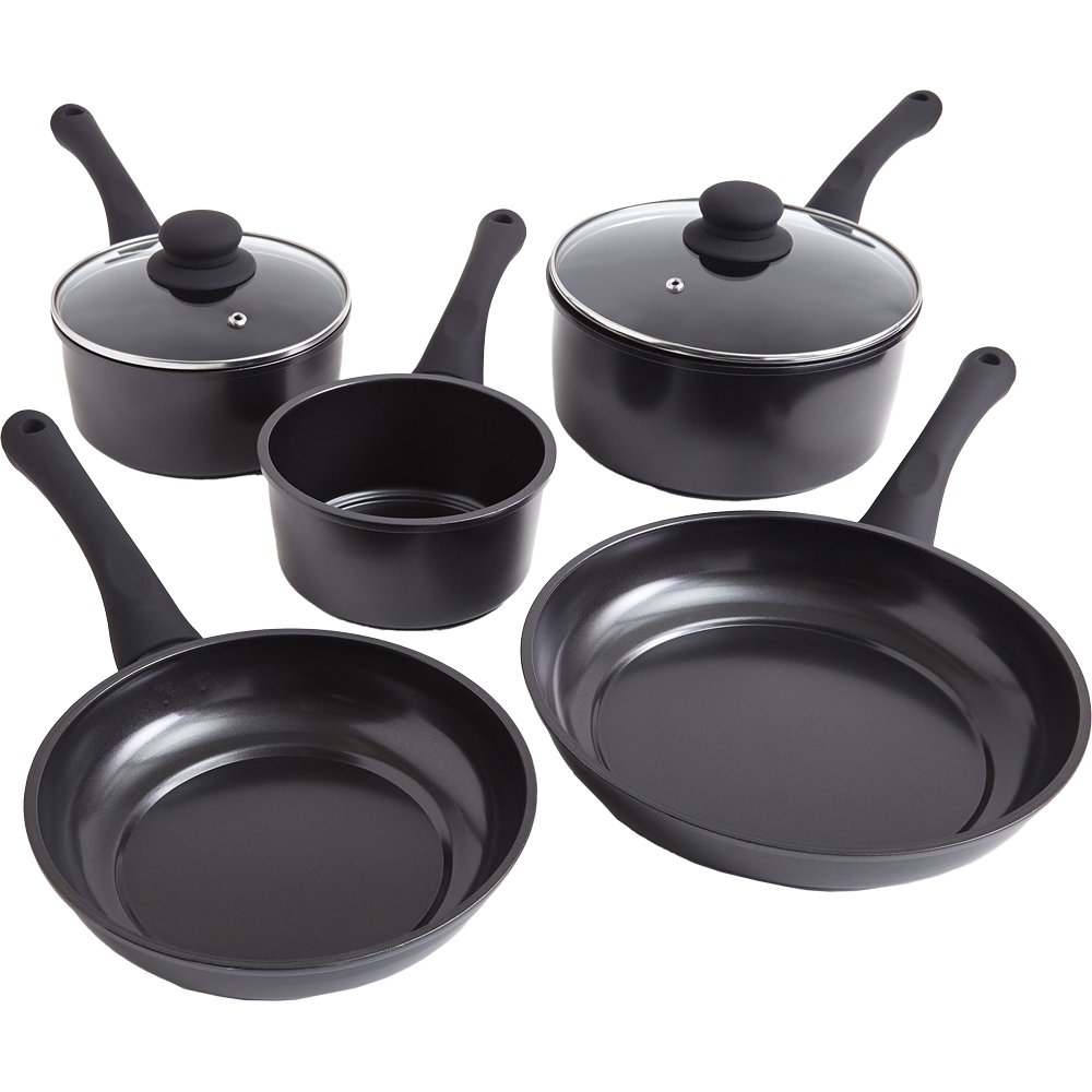 Cermalon Black Non Stick Carbon Steel Cookware Set of 5 | Wilko