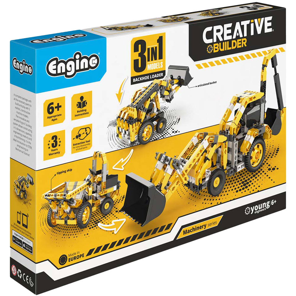 Engino Creative Builder Backhoe Loader Machinery Set | Wilko