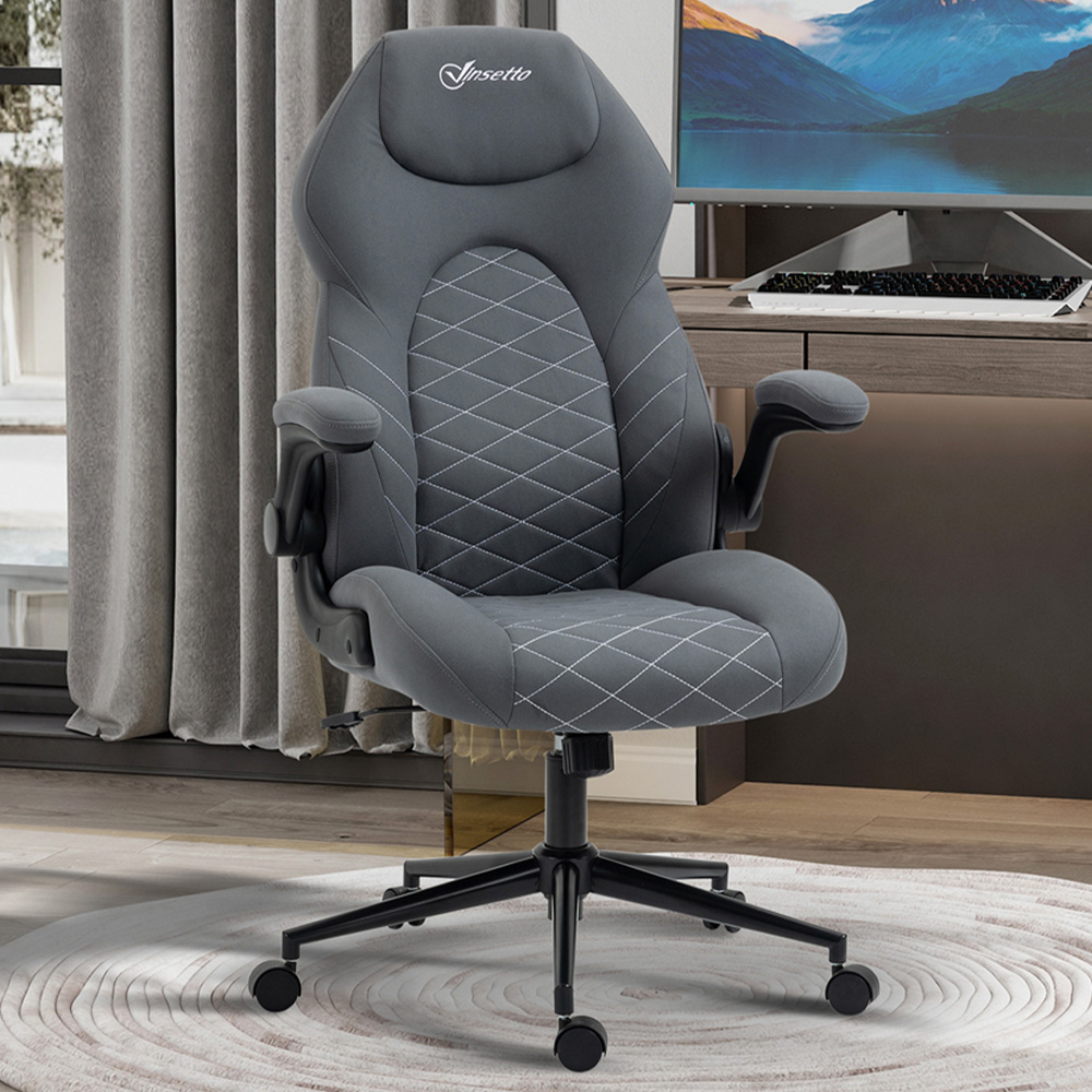 Portland Dark Grey Swivel Office Computer Chair | Wilko