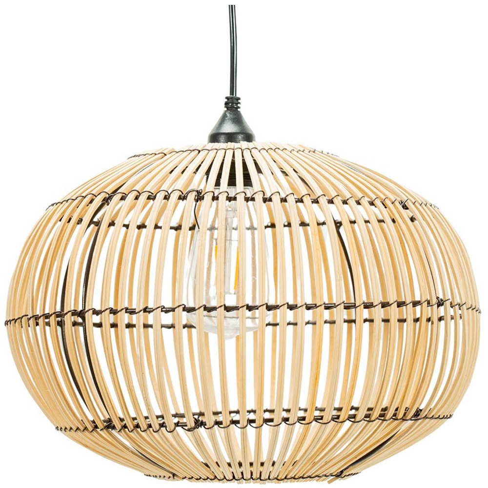 ValueLights Natural Bamboo Solar Powered Outdoor Hanging Pendant Light ...