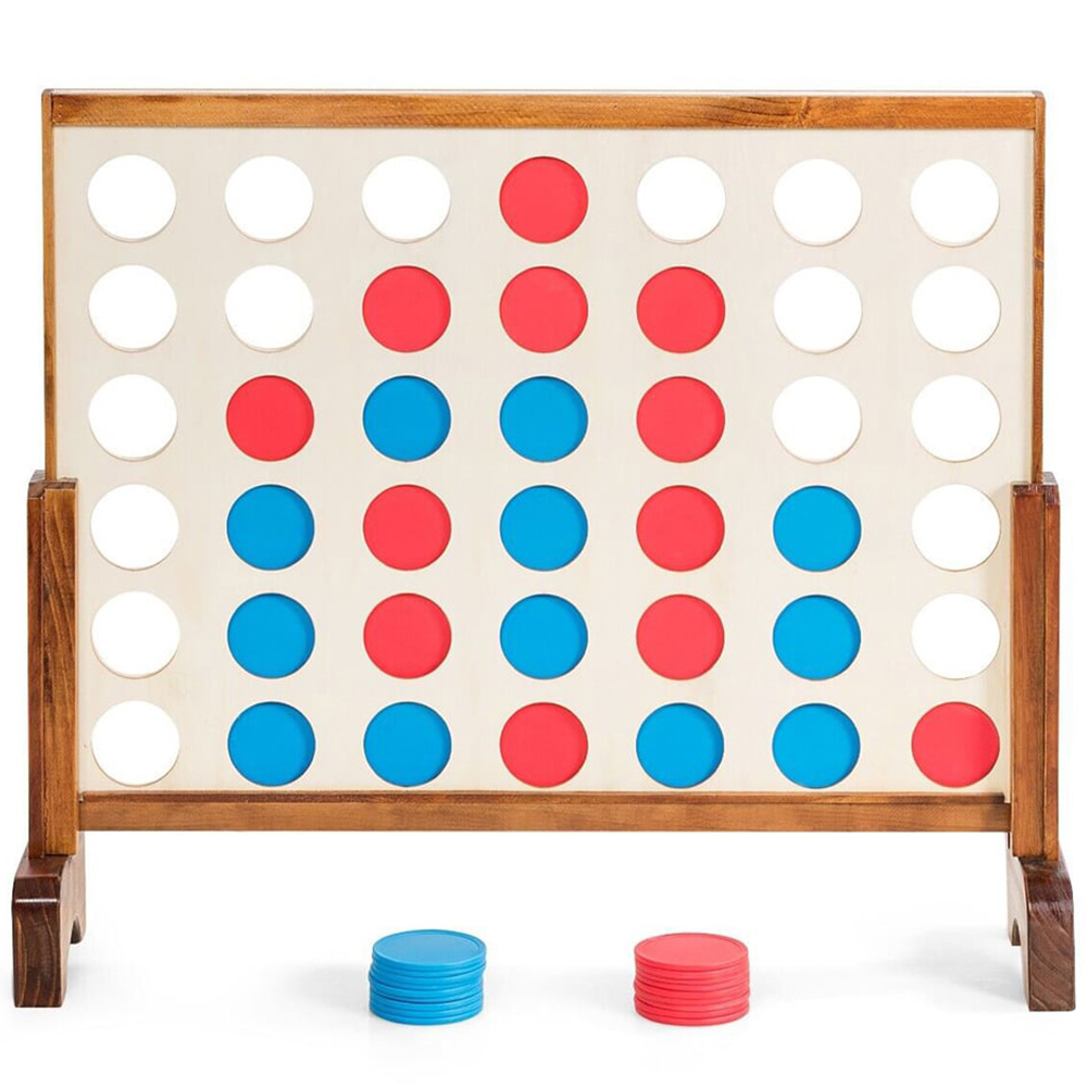 Costway Natural Giant 4 In A Row Connect Game Set | Wilko