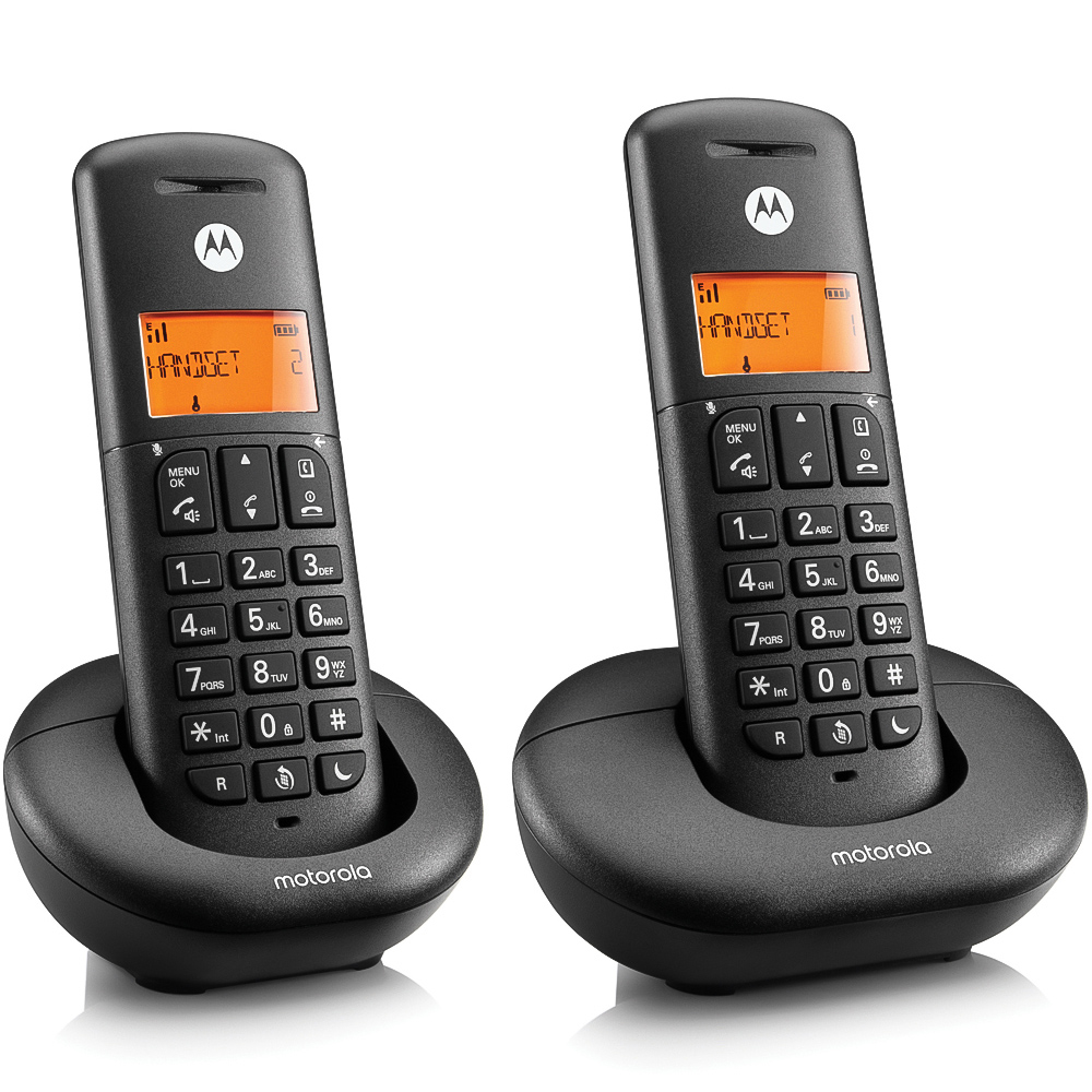 Motorola E202 DECT Cordless Phones Twin Pack | Wilko