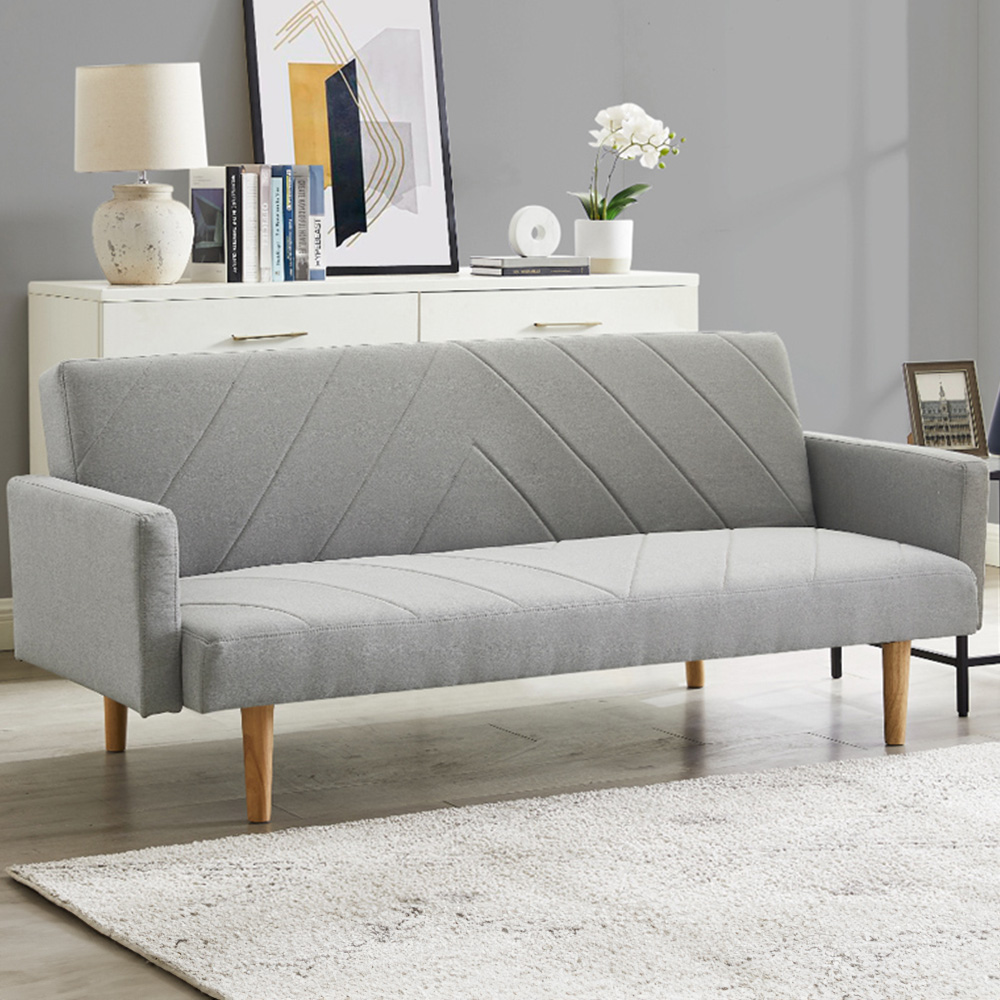 Home Detail Ryan 2 Seater Light Grey Sofa Bed | Wilko