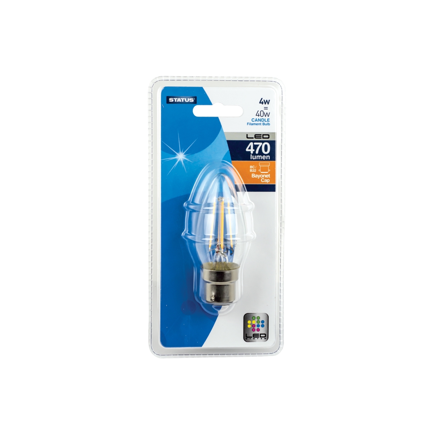 Status LED Filament BC Candle Bulb - White | Wilko