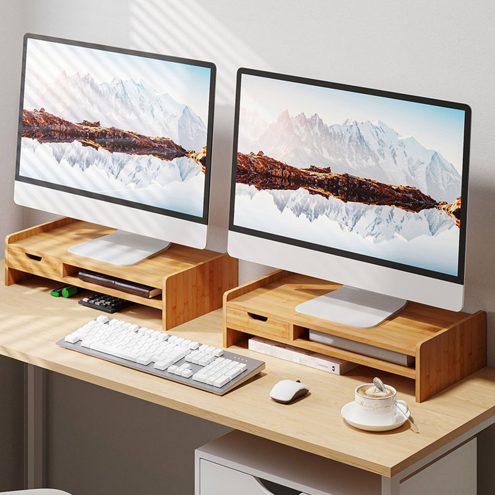 Portland Monitor Laptop Riser Stand Brown | Wilko