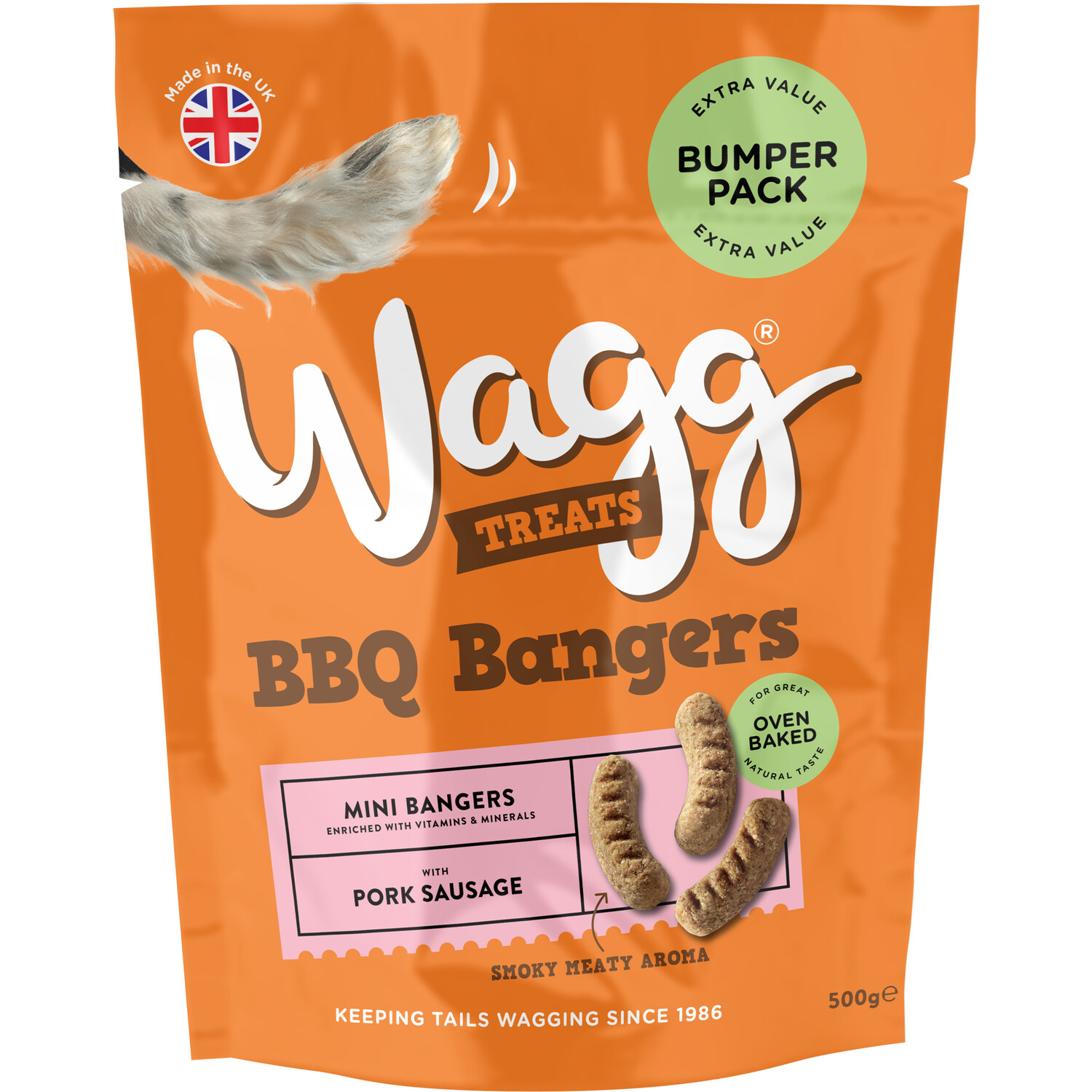Wagg Treats BBQ Bangers 500g | Wilko