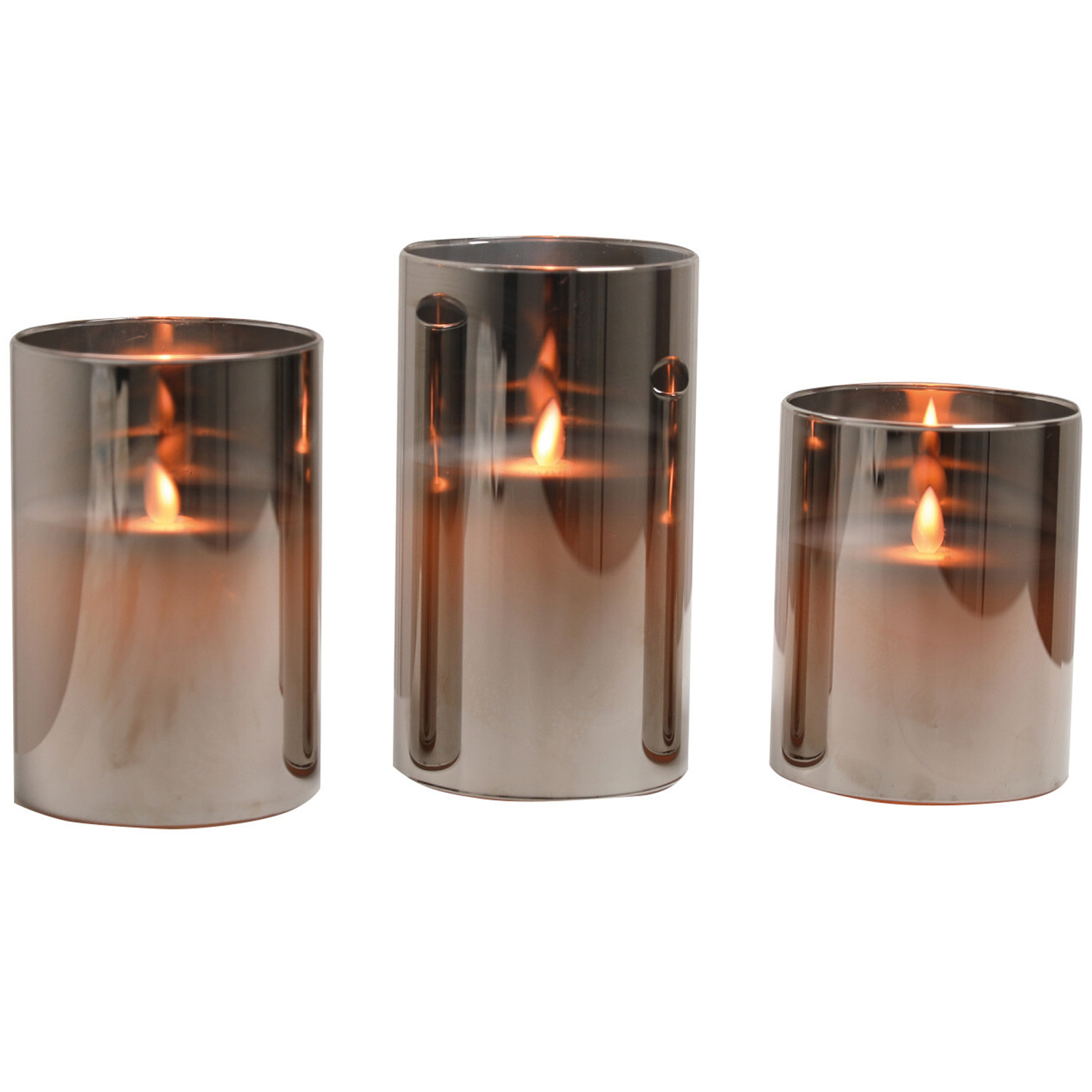 Smoked LED Moving Candle 3 Pack | Wilko