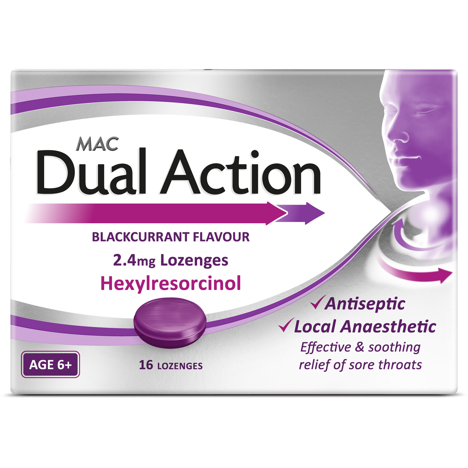 Mac Dual Action Lozenges - Purple | Wilko