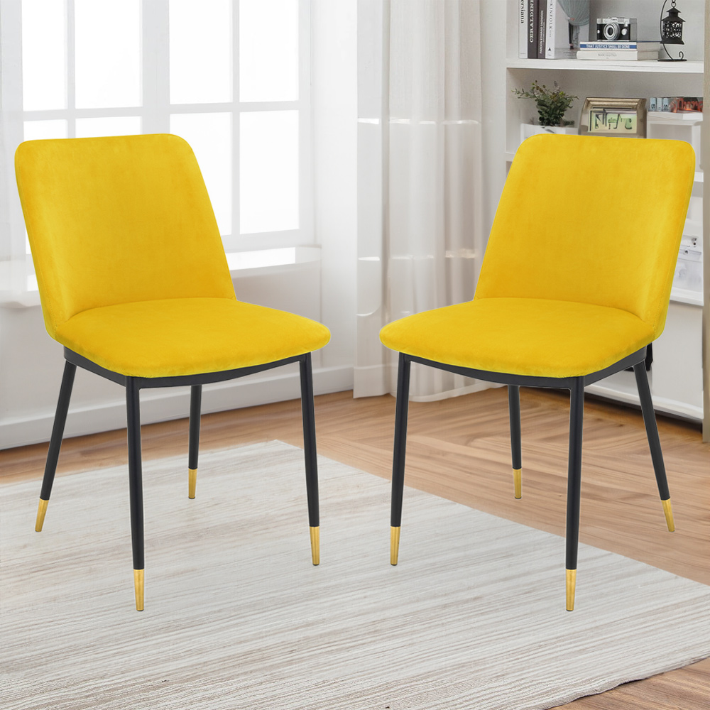 Julian Bowen Delaunay Set of 2 Mustard Dining Chair | Wilko