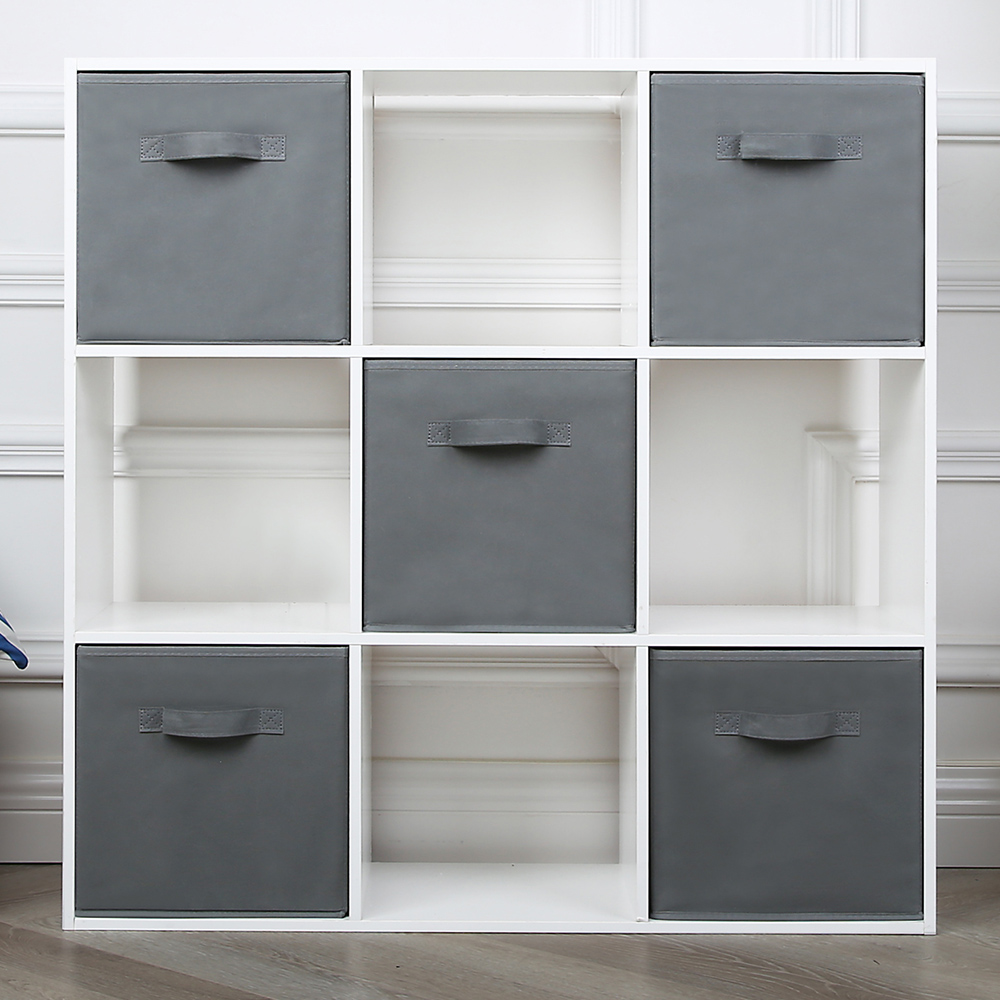 Jane 9 Shelf White Cube Storage Unit with Basket | Wilko