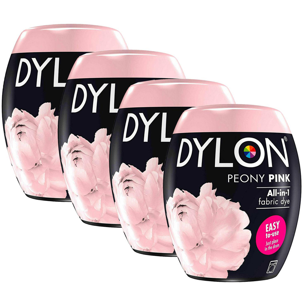 Dylon Peony Pink Washing Machine Fabric Dye Pod 350g 4 Pack | Wilko