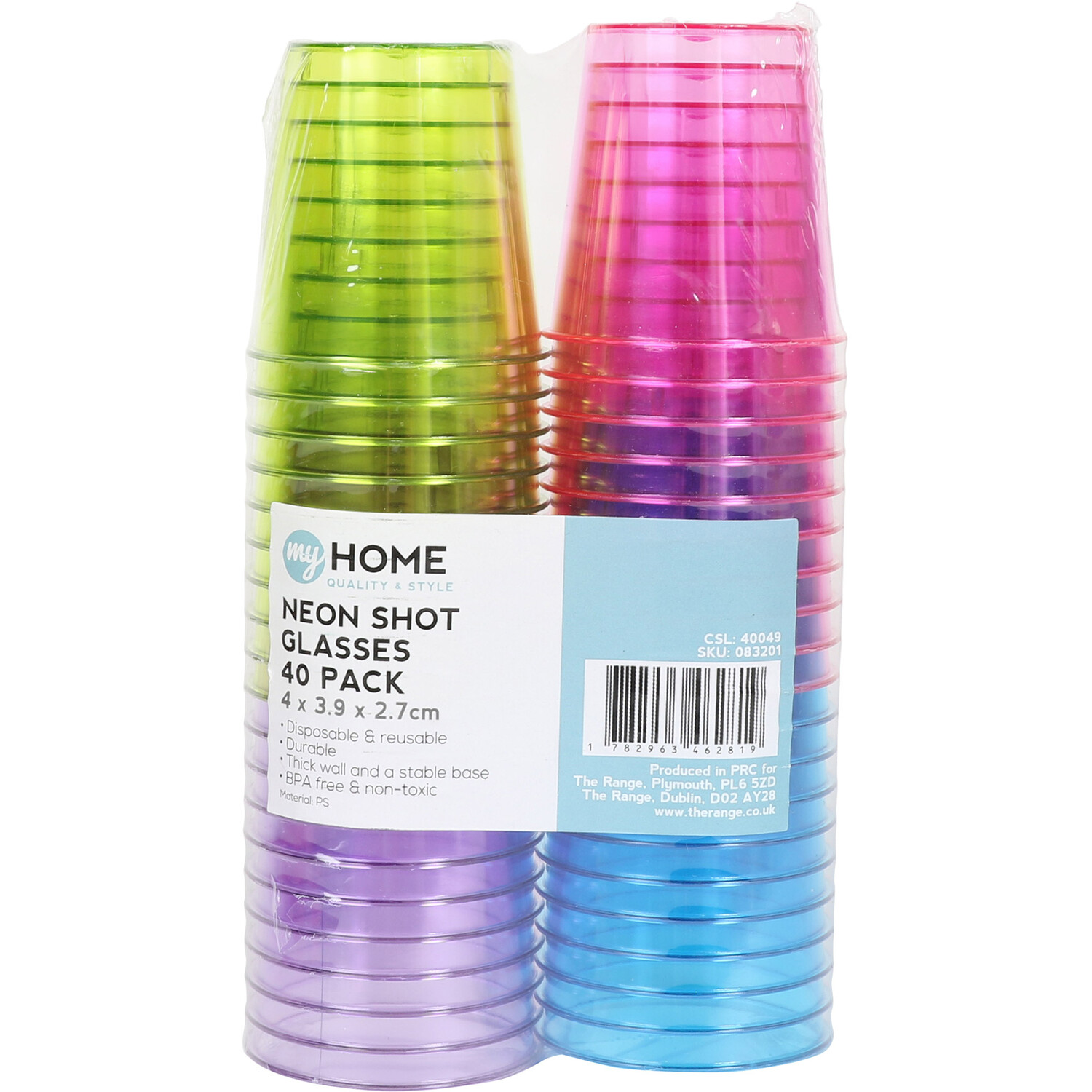 Pack of 40 Neon Shot Glasses | Wilko