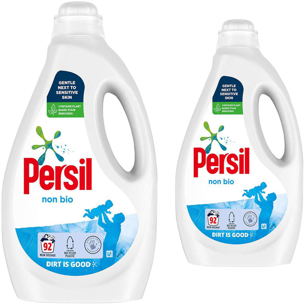 Persil Non Bio Liquid Detergent Gentle 92 Washes 2.484L 2 Pack | Wilko