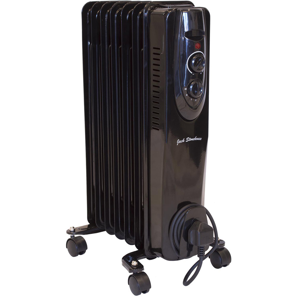 Jack Stonehouse Black Portable Oil Filled Radiator 1500W | Wilko