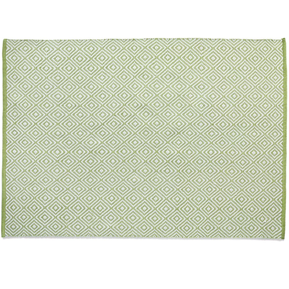 Hug Rug Green Woven Diamond Rug 120 x 170cm | Wilko
