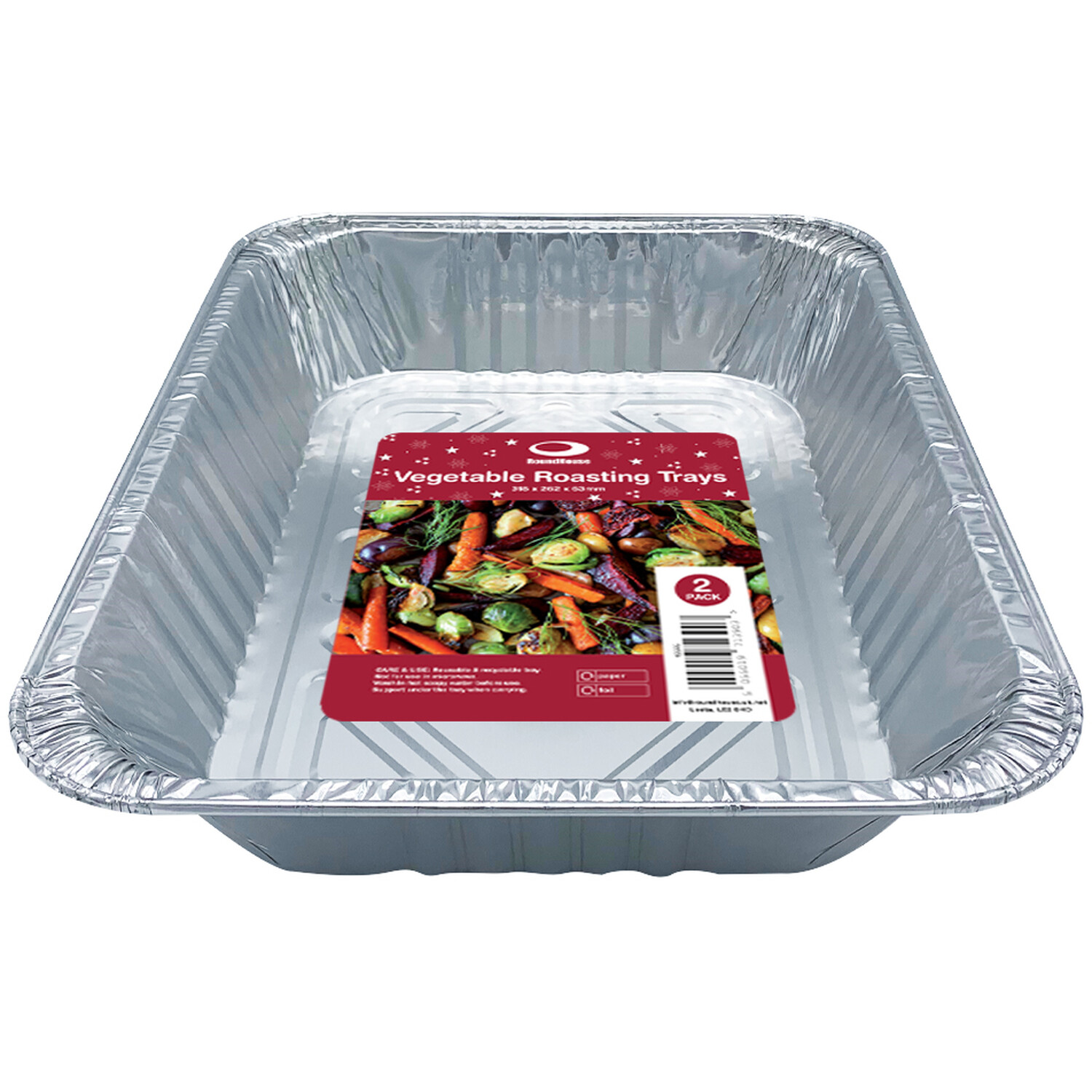 RoundHouse Pack of 2 Vegetable Roasting Trays - Silver | Wilko