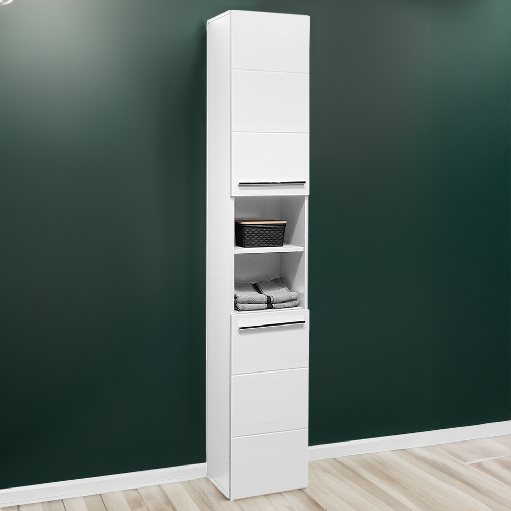 Julian Bowen Mandy 2 Door White Tall Cabinet | Wilko