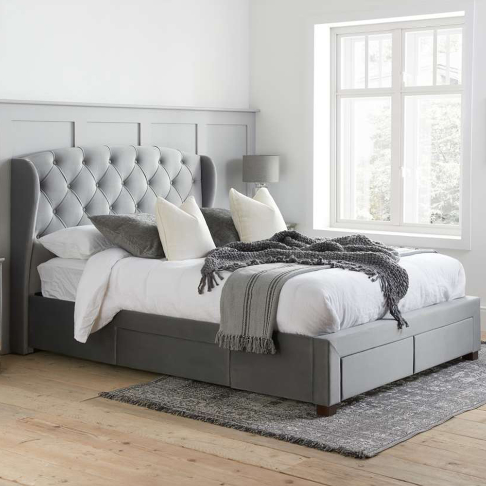 Hope Double Grey Bed Frame | Wilko