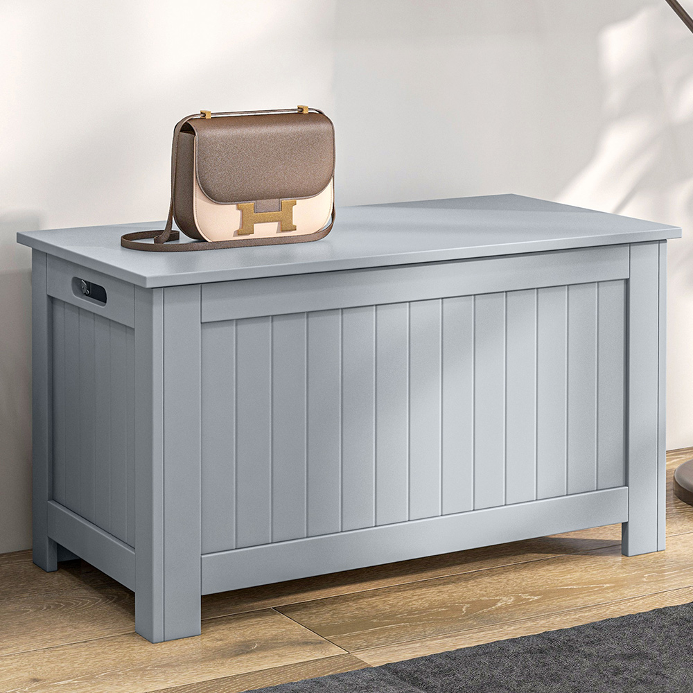 Portland Grey Large Storage Box with Lid | Wilko