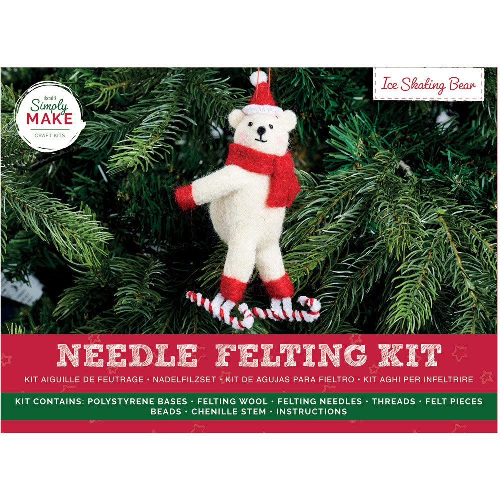 Simply Make Ice Skating Bear Needle Felting Kit | Wilko