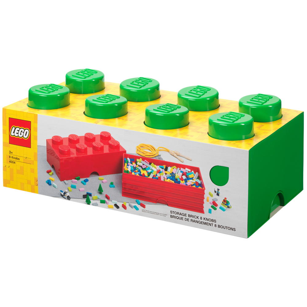 LEGO 8 Knob Green Storage Brick | Wilko