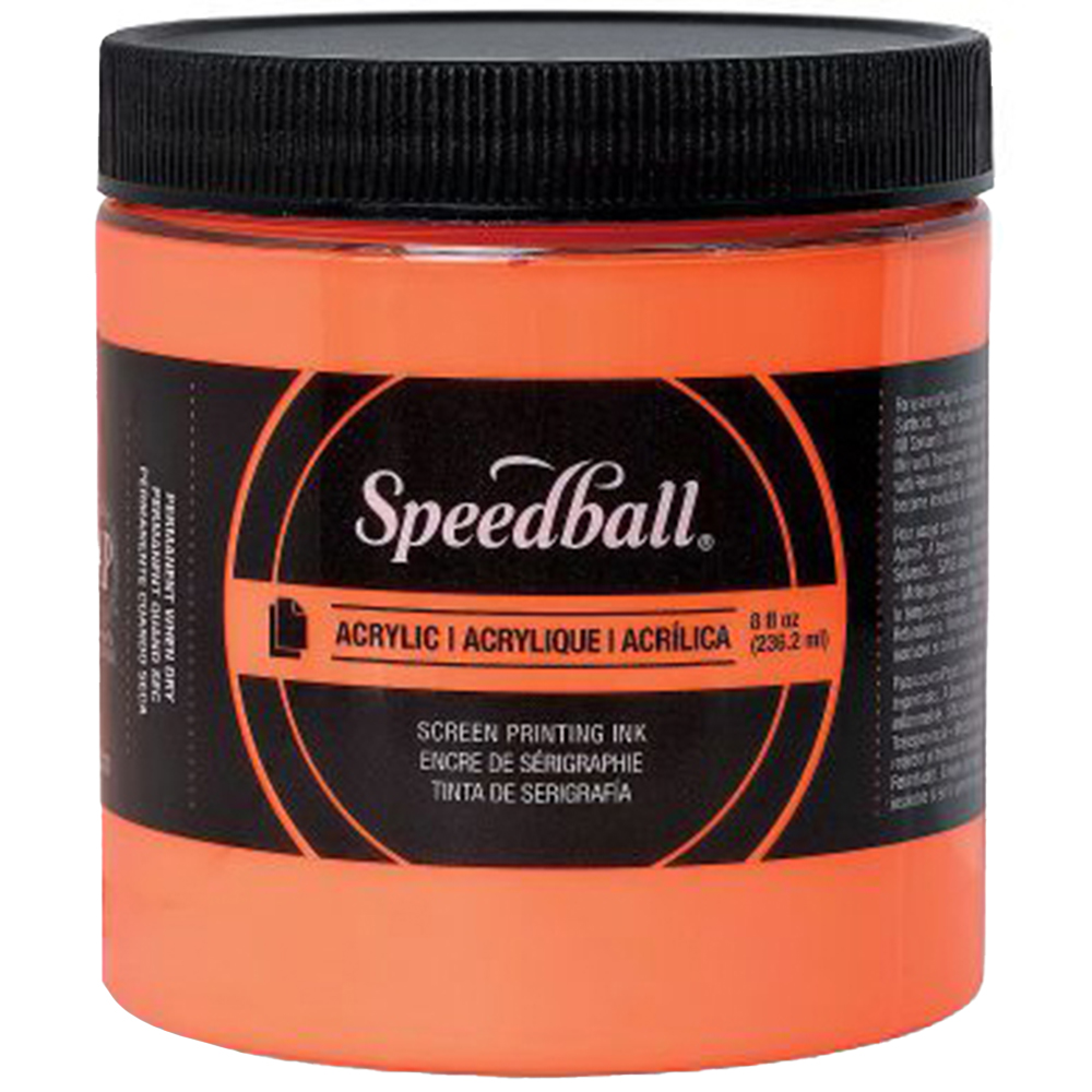 Speedball Orange Fluorescent Acrylic Screen Printing Ink 236.2ml | Wilko