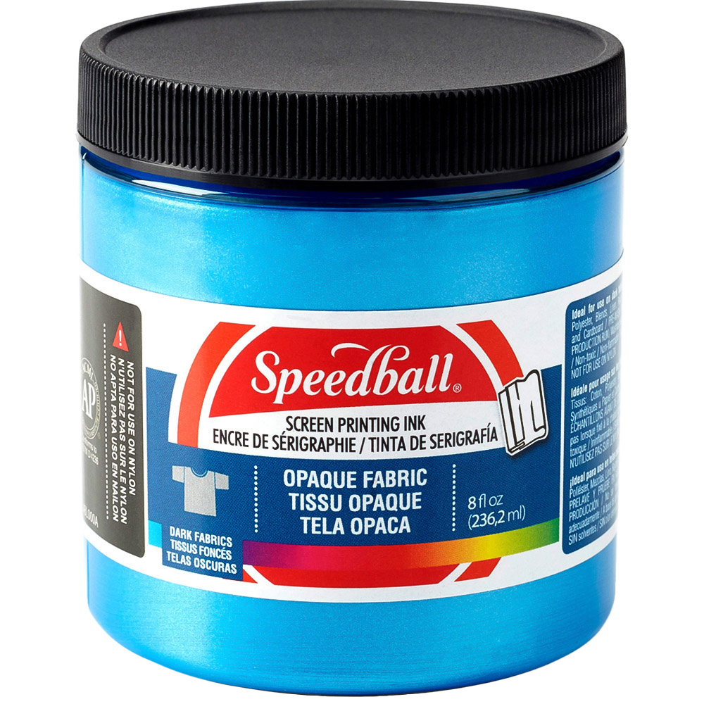 Speedball Blue Topaz Opaque Fabric Screen Printing Ink 237ml | Wilko
