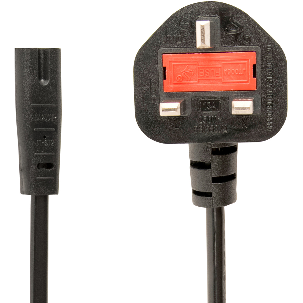 Cablexpert Black UK Figure 8 Power Cable 1.8m | Wilko