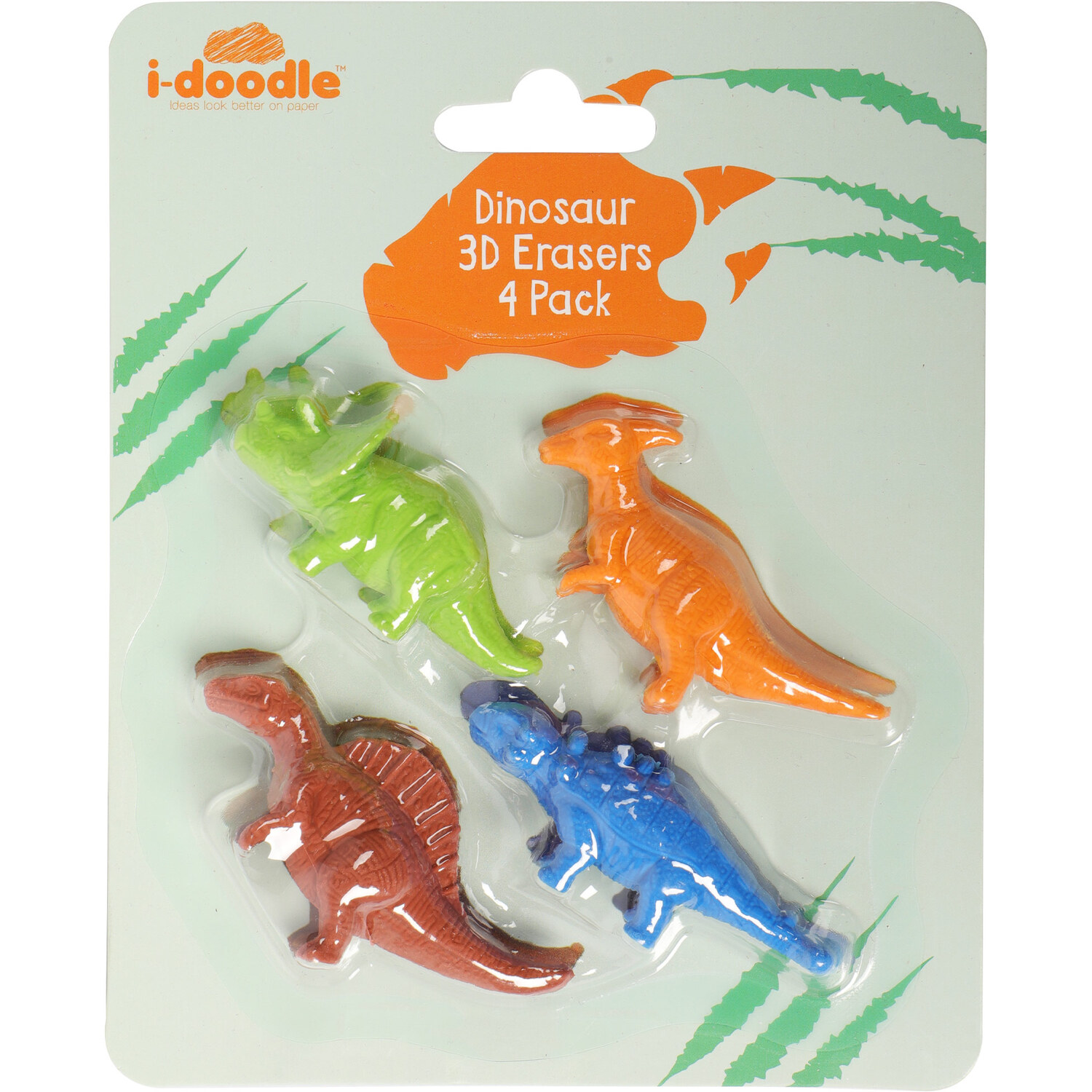 Pack of 4 Dinosaur 3D Erasers | Wilko