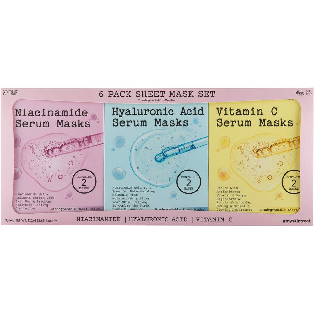 Pack of 6 Sheet Masks - Pink | Wilko